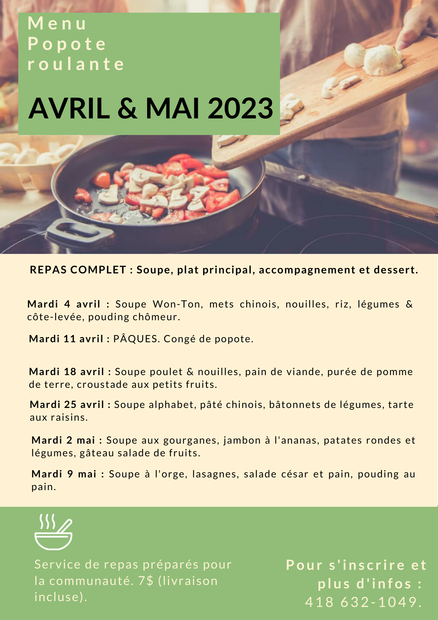 Popote roulante - Petite Rivière Saint-François